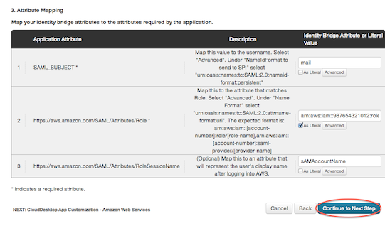 Configuring an SSO connection to Amazon Web Services