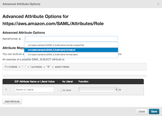 Configuring an SSO connection to Amazon Web Services