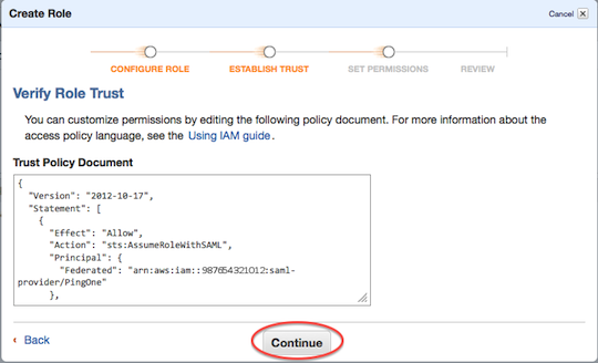 Configuring an SSO connection to Amazon Web Services