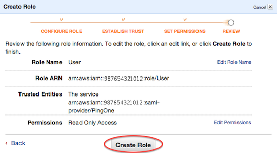 Configuring an SSO connection to Amazon Web Services