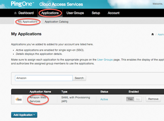 Configuring an SSO connection to Amazon Web Services