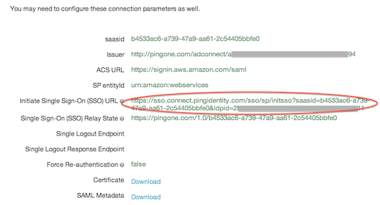Configuring an SSO connection to Amazon Web Services